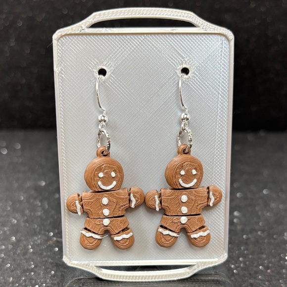 Jewelry | Gingerbread Man Dangle Earrings Movable Design Cookie Sheet ...